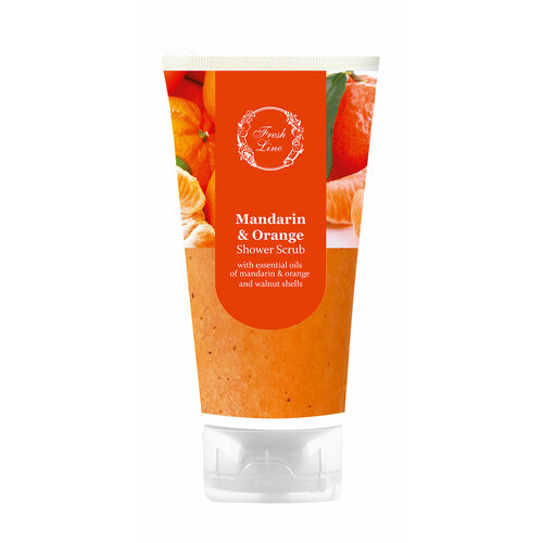 Гель-скраб для душа с эфирными маслами мандарина и апельсина Fresh Line Mandarin and Orange Shower Scrub /150 мл/гр.