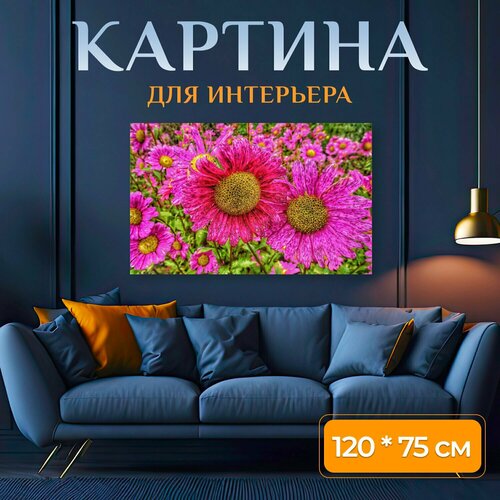 Картина на холсте "Природа, цветы, фоны" на подрамнике 120х75 см. для интерьера