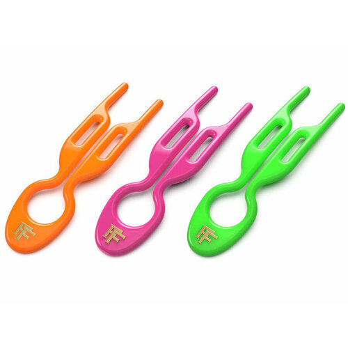 Шпильки для волос / заколки для волос / № 1 HAIRPIN Ibiza Collection ( набор из 3 шпилек: Розовый неон, зеленая, оранжевая) Fiona Franchimon