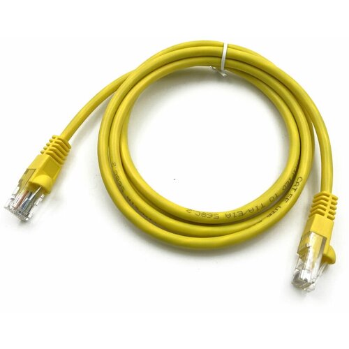 Патч-корд Buro литой (molded), UTP, cat.5E, 1.5м, 4 пары, 26AWG, алюминий омедненный, 1 шт, желтый