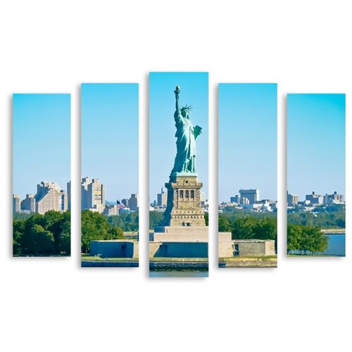 Модульная картина на холсте "Статуя Свободы" 90x63 см