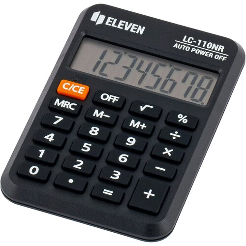 Калькулятор карманный Eleven LC-110NR, 8 разрядов, питание от батарейки, 58*88*11мм, черный - 2 шт.