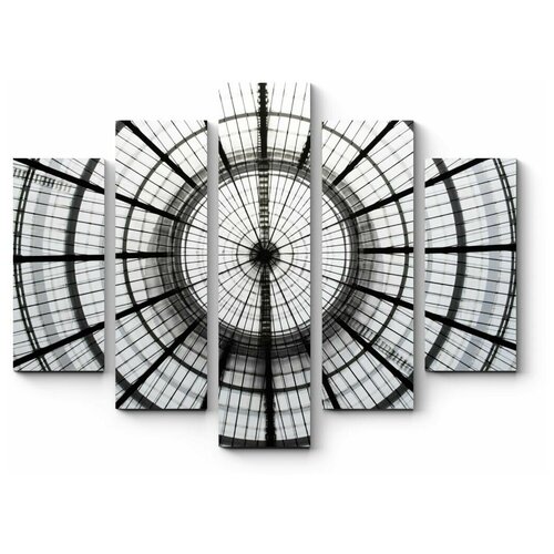 Модульная картина Круглый стеклянный потолок 125x100