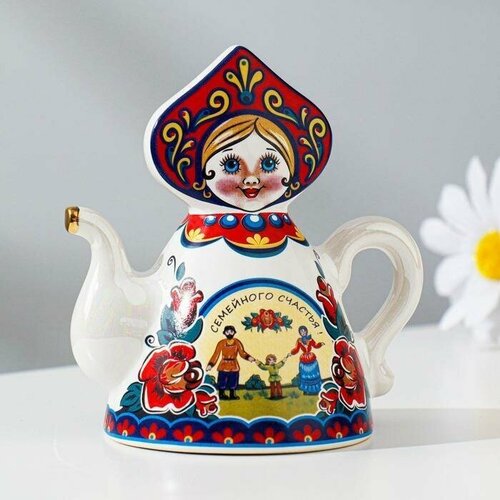 Колокольчик Кукла на чайнике, 10 см, микс