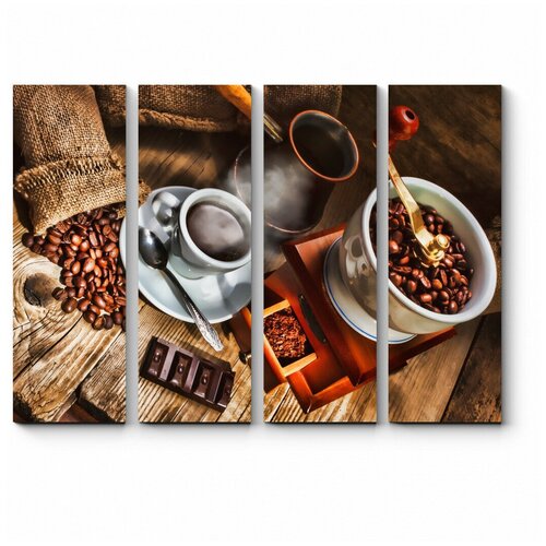 Модульная картина Кофейная кантата 80x60 см