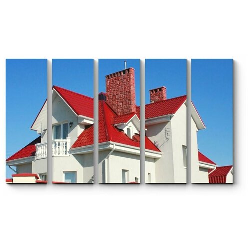 Модульная картина Дом с красной крышей100x60