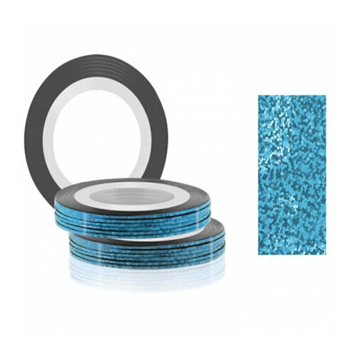 Jessnail Фольга для дизайна ногтей в рулоне 20м*0,8мм, Светло-голубая голография (74746)