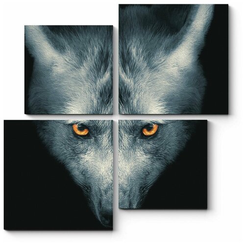 Модульная картина Портрет серого волка 160x160