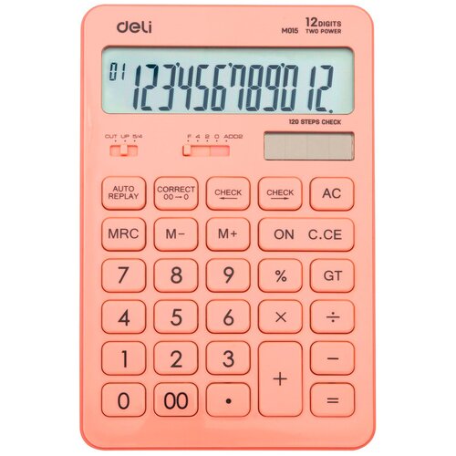 Настольный калькулятор Deli Touch EM01541, 12-разрядный, красный