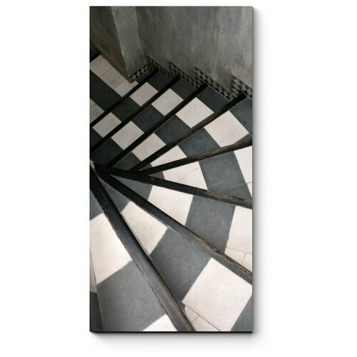 Модульная картина Черно-белая лестница50x100