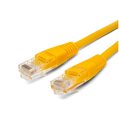 Патч-корд U/UTP 5e кат. 2м Filum FL-U5-2M-Y 26AWG(7x0.16 мм), кабель для интернета, омедненный алюминий (CCA), PVC, жёлтый