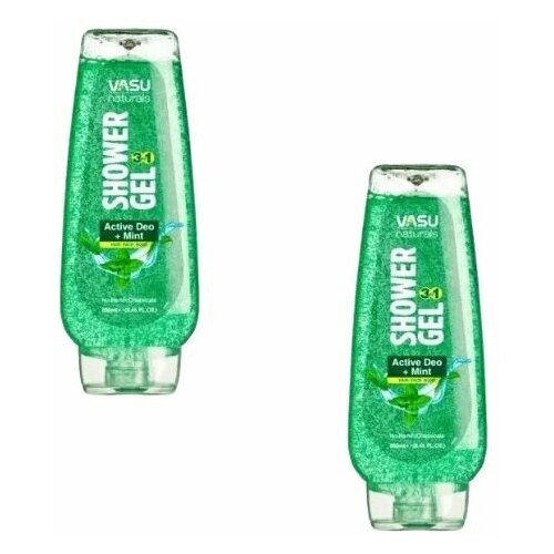 Trichup гель для душа Активный Део + Мята (Vasu Shower Gel-Active Deo+Mint),250мл - 2 шт
