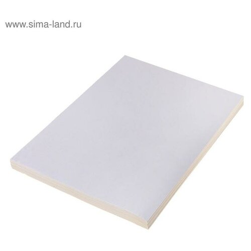 Бумага А4, 50 листов, 80 г/м, самоклеящаяся белая матовая