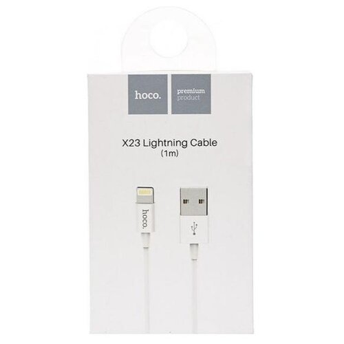 Кабель для зарядки и передачи данных, USB - Lightning, 1м, Hoco X23 (белый)