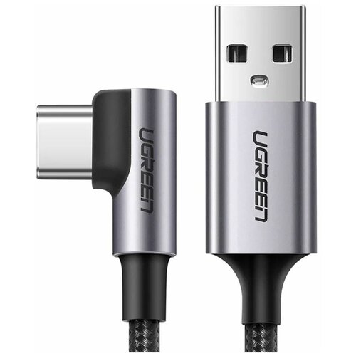 Угловой кабель Ugreen USB A - USB C, цвет серый космос, 1 м (50941)
