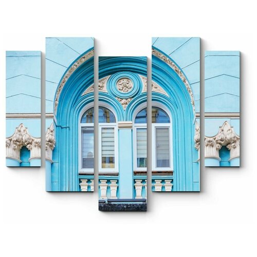 Модульная картина Голубой фасад с лепниной141x114