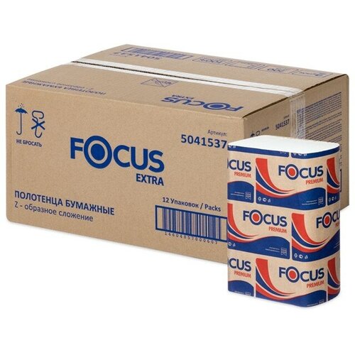 Полотенца бумажные Focus Z-сложения белые двухслойные 5041537 200 лист. 20 х 24 см