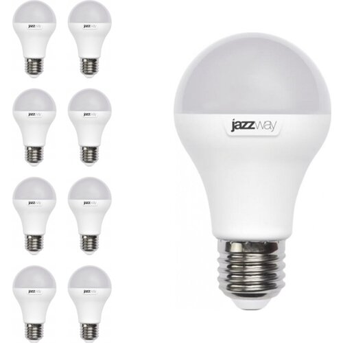 Светодиодная лампа JazzWay Pled Super Power 10W эквивалент 75W 3000K 790Лм E27 груша (комплект из 8 шт.)