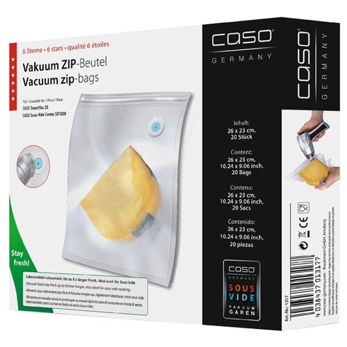 Caso пакеты для вакуумного упаковщика, 23х26 см, 150 мкм, 20 шт.