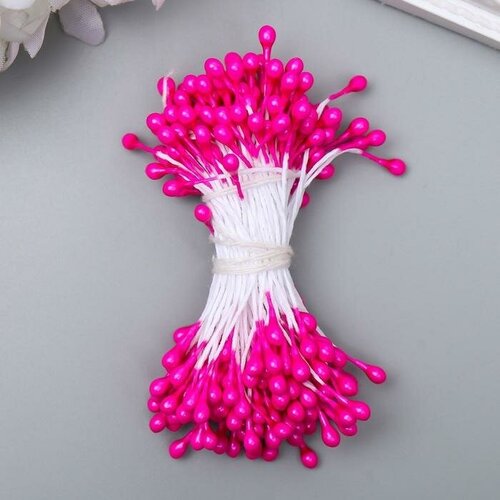 Тычинки для искусственных цветов "Капельки розовые" (набор 130 шт) длина 6 см
