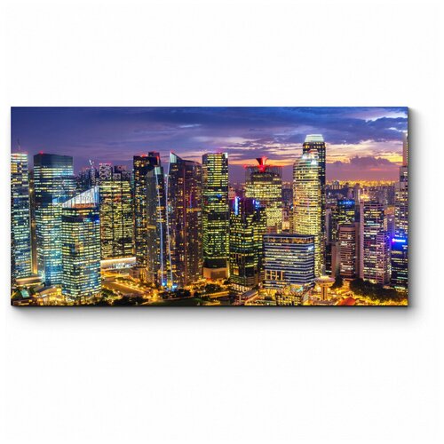 Модульная картина Чудесный закат в сердце Сингапура 60x30
