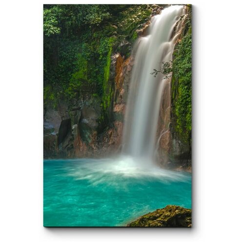 Модульная картина Лазурь вод затерянного водопада, Коста Рика70x105