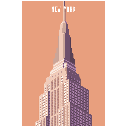 Постер / Плакат / Картина Нью-Йоркский небоскреб 50х70 см в подарочном тубусе