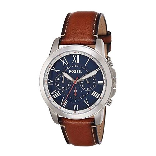 Наручные часы FOSSIL Grant FS5210, синий, коричневый