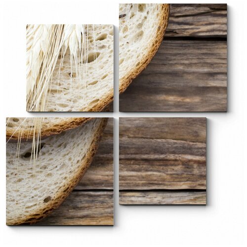 Модульная картина Ломтики горячего хлеба 90x90