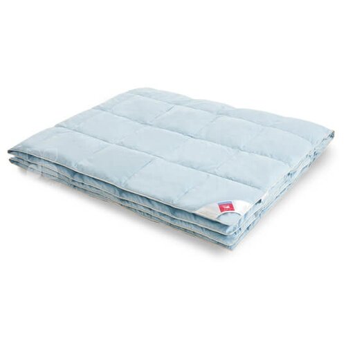 Одеяло Легкие сны камелия гусиный пух/тик голубой, двуспальное 172*205 см, легкое