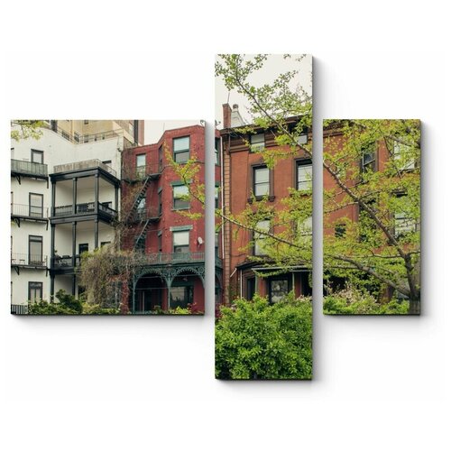 Модульная картина Жилая улица в Бруклин-Хайтс100x83