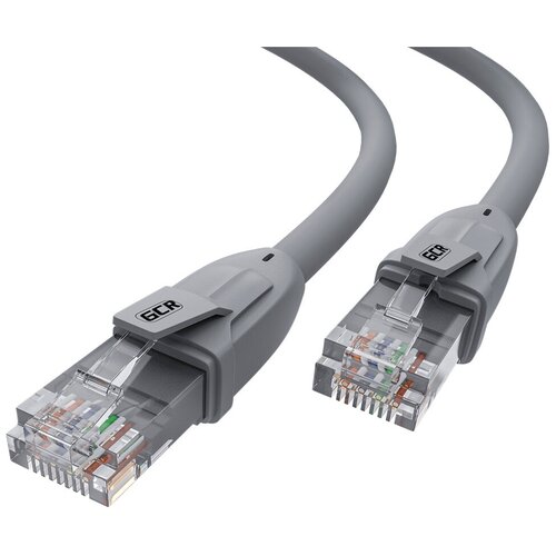 Профессиональный патч-корд 10м UTP кат.6, серый, GCR, литой, ethernet high speed 10 Гбит/с, компьютерный кабель для интернета