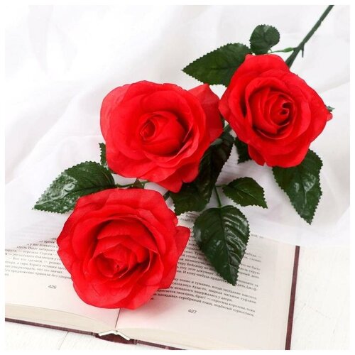 Poetry in flowers Цветы искусственные "Роза Жанна" 10х61 см, красный