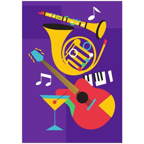 Постер / Плакат / Картина Музыка - Вечеринка в стиле джаз 40х50 см в раме