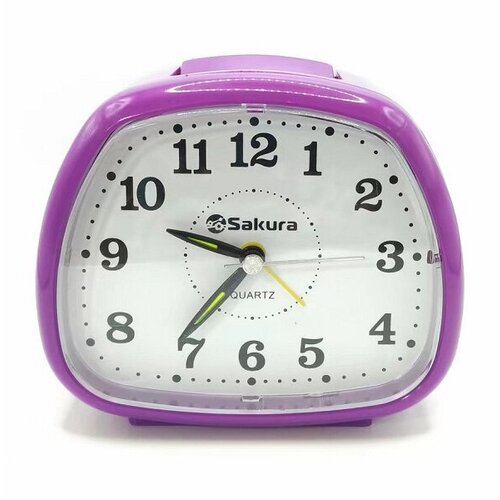Будильник Sakura SA-8530V фиолетовый, кварцевый