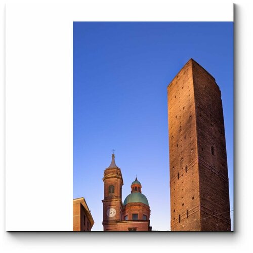 Модульная картина Церковь Сан-Бартоломео и две башни в Италии50x50