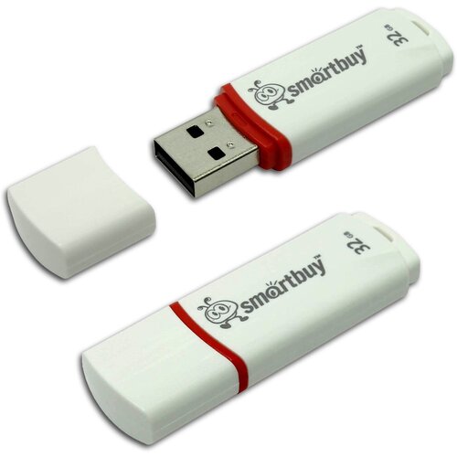 Флеш-накопитель 32Gb Smartbuy USB 2.0 Mini White
