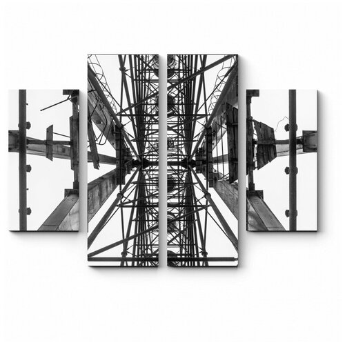 Модульная картина Колесо обозрения, вид снизу 100x75