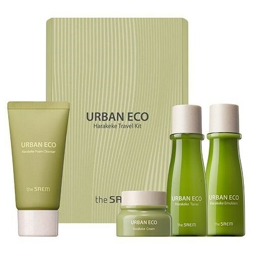 The Saem Urban Eco Harakeke Travel 4 Kit Набор миниатюр для лица с экстрактом новозеландского льна, 25 г + 31 мл + 31 мл + 8 мл