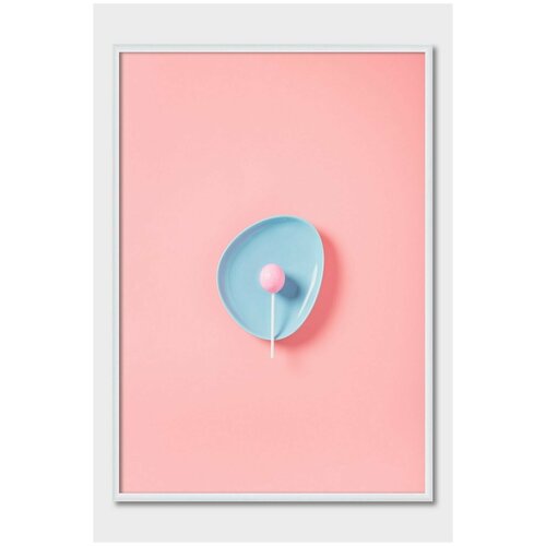 Постер для интерьера Postermarkt, 40х50 см в белой рамке, Розовый #35