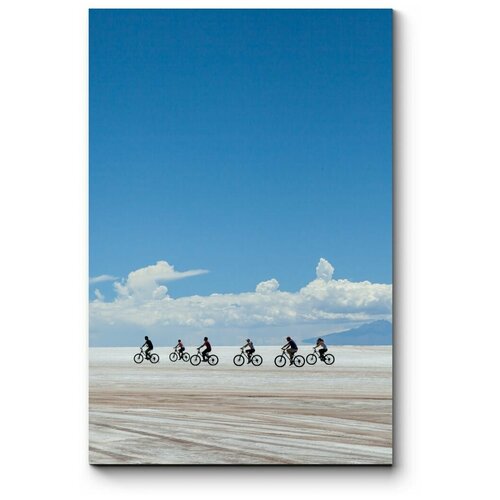 Модульная картина Велосипедисты на небесном фоне40x60