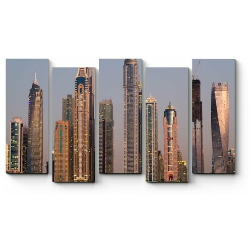 Модульная картина Небоскребы сияющего Дубая 210x121