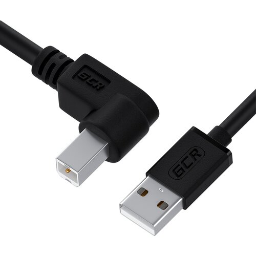 Кабель USB 2.0 AM/BM правый угол для подключения принтера (GCR-UPC3M2) черный 1.0м