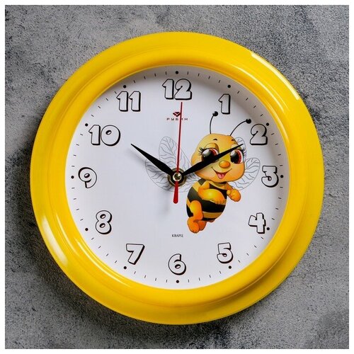 Рубин Часы настенные, интерьерные, детские, "Пчелка", d-21 см, бесшумные