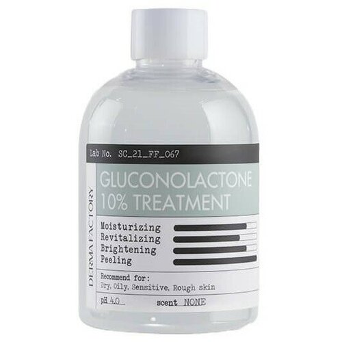 Derma Factory Тонер пилинг c PHA кислотами Gluconolactone 10% Treatment, 250мл