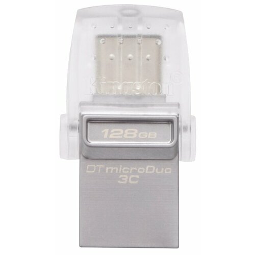 Флешка Kingston DataTraveler microDuo 3C 128 ГБ, 1 шт., серый