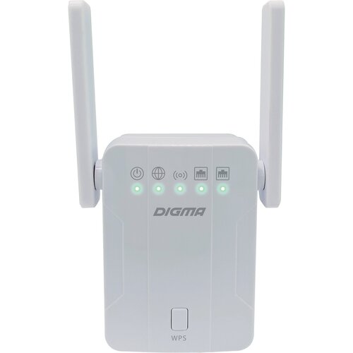 Повторитель беспроводного сигнала Digma D-WR300 N300 10/100BASE-TX/Wi-Fi белый (упак:1шт)