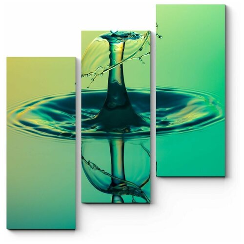 Модульная картина Изумрудная капля на воде110x117