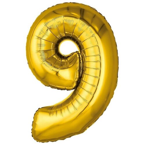 Шар фольгированный 32" «Цифра 9», золото
