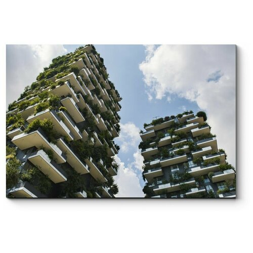 Модульная картина Вертикальный лес на миланских домах 50x33